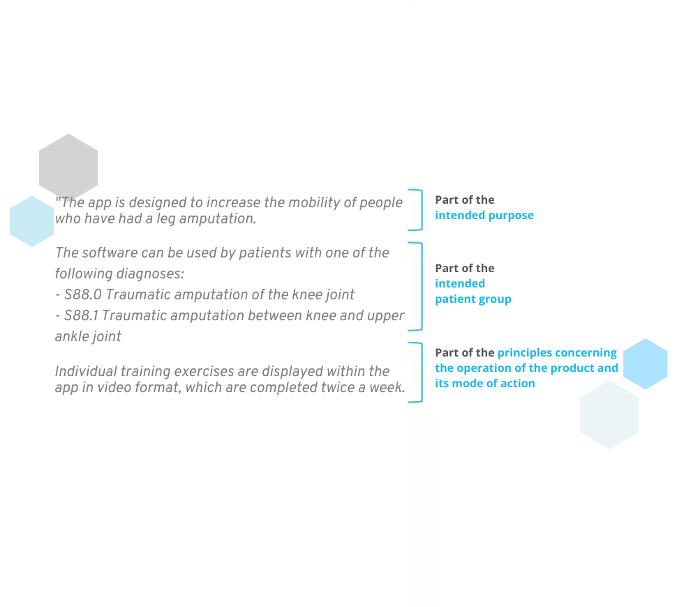 Phrasing of the intended use for (software) medical devices